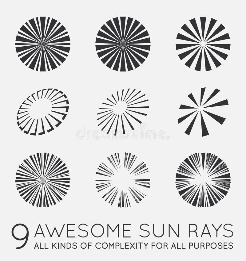 Ensemble De Rayons De Vecteur De Rayon De Soleil De Sun Illustration de ...