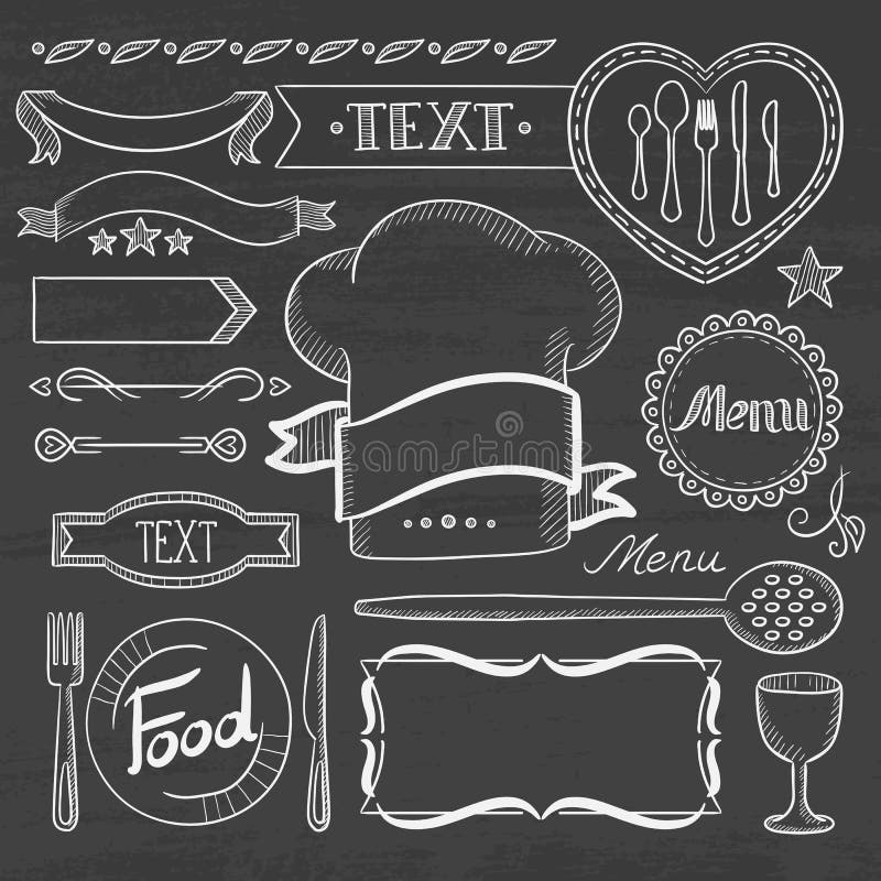 Ensemble De Rubans, Cadres Pour Le Menu De Restaurant Illustration de ...