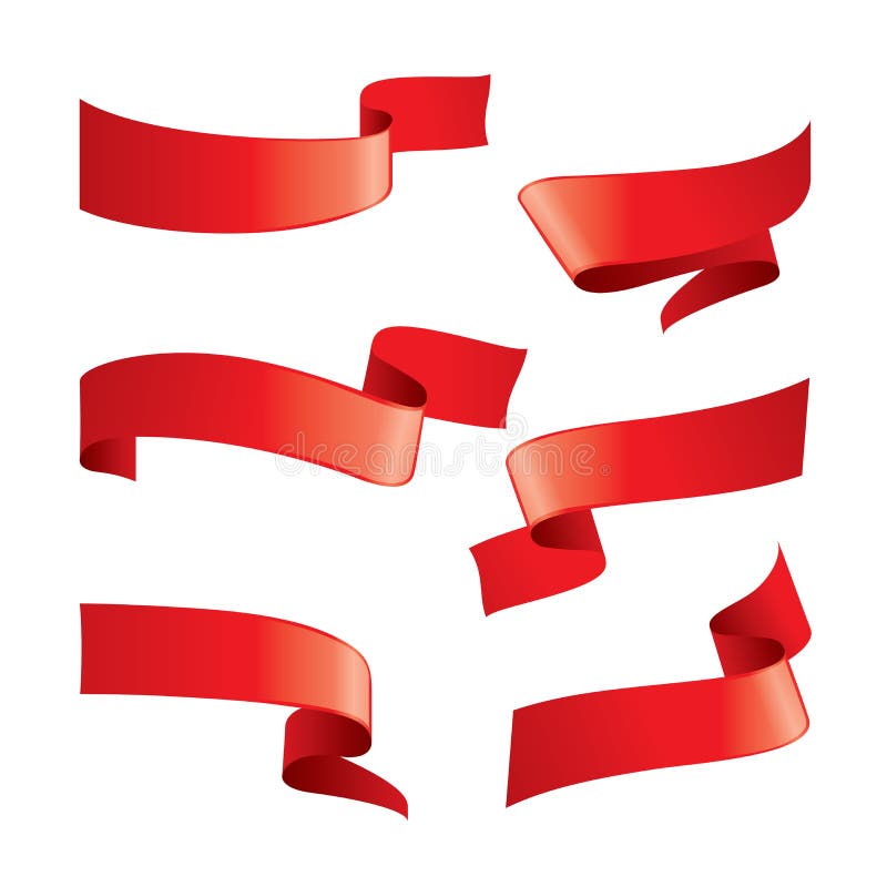 Ensemble De Rubans Rouges De Vecteur Illustration de Vecteur ...