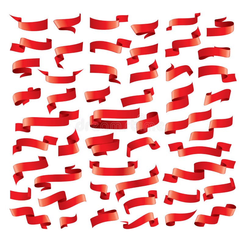 Ensemble De Rubans Rouges De Vecteur Illustration de Vecteur ...
