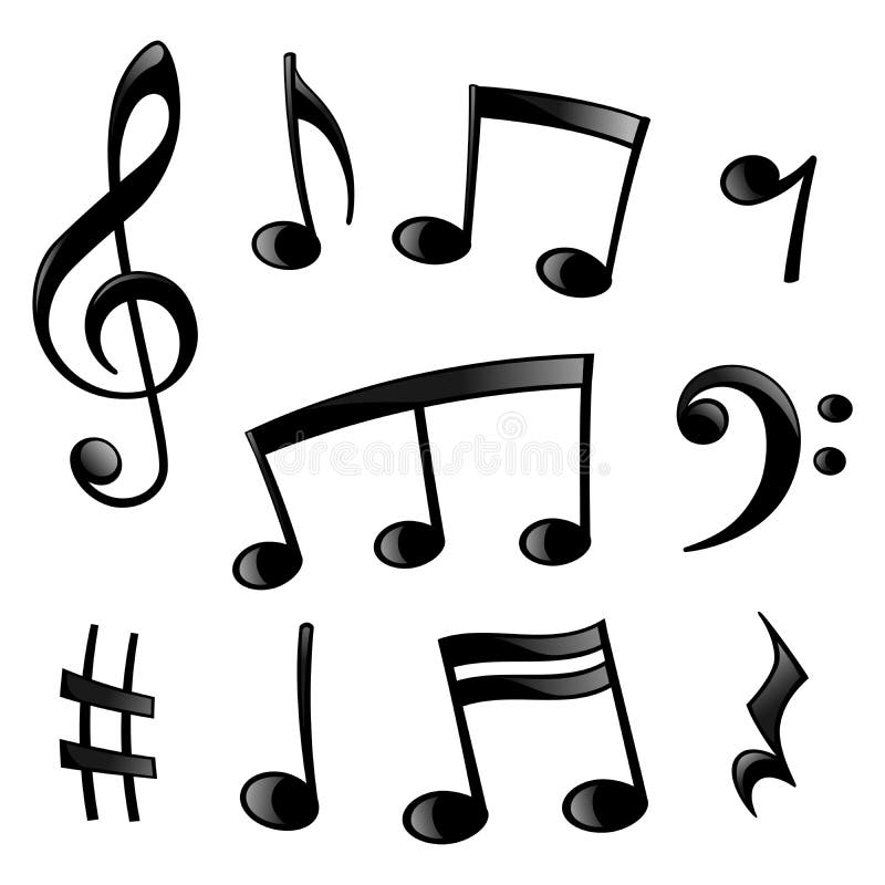 Ensemble De Signes Musicaux Illustration de Vecteur - Illustration du ...
