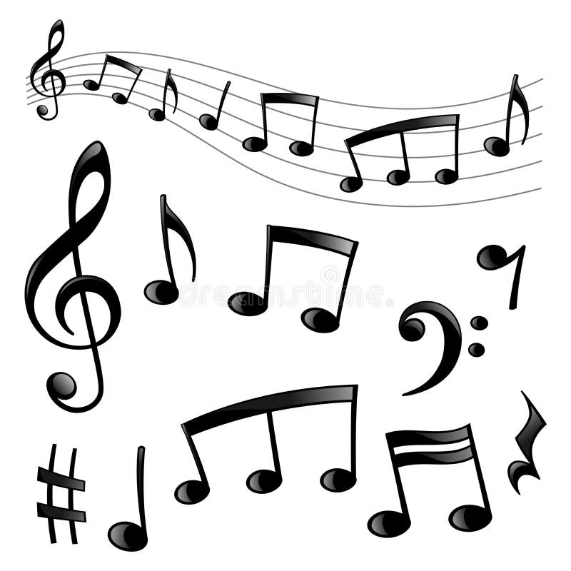 Ensemble De Signes Musicaux Illustration de Vecteur - Illustration du ...