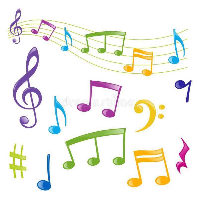 Ensemble De Signes Musicaux Illustration de Vecteur - Illustration du ...