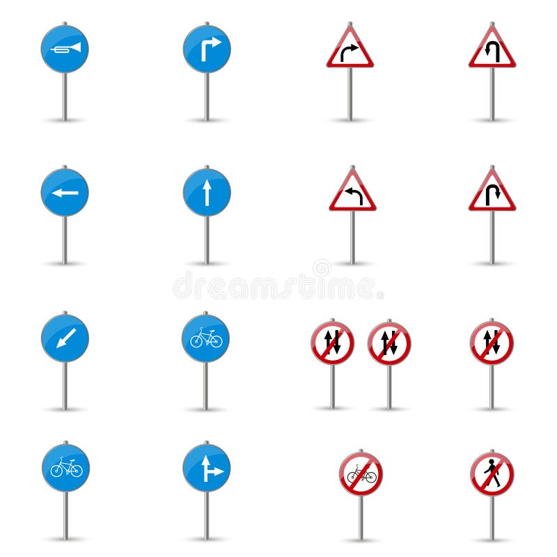 Ensemble De Signes De Route Illustration Stock - Illustration du flèche ...