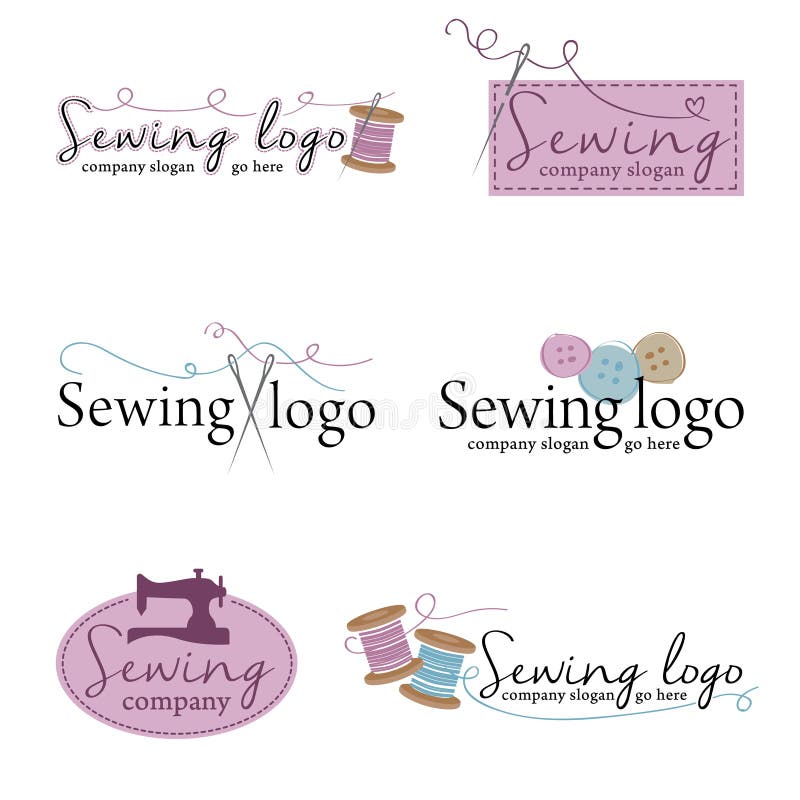Ensemble De Six Logos De Couture Illustration de Vecteur - Illustration ...