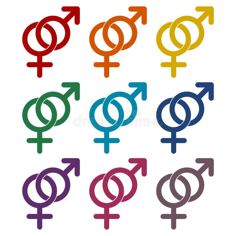 Ensemble De Symbole De Sexe Masculin Et Femelle Illustration De Vecteur