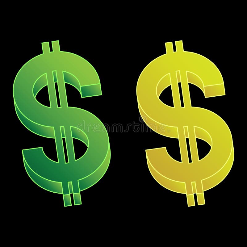 Ensemble De Symboles Dollar De Vecteur Illustration de Vecteur ...