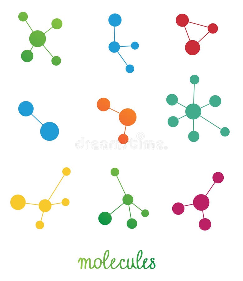 Ensemble de molécules illustration de vecteur. Illustration du ...