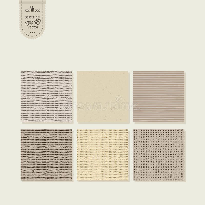Ensemble De 6 Textures - Tissu Rugueux, Papier Illustration de Vecteur ...
