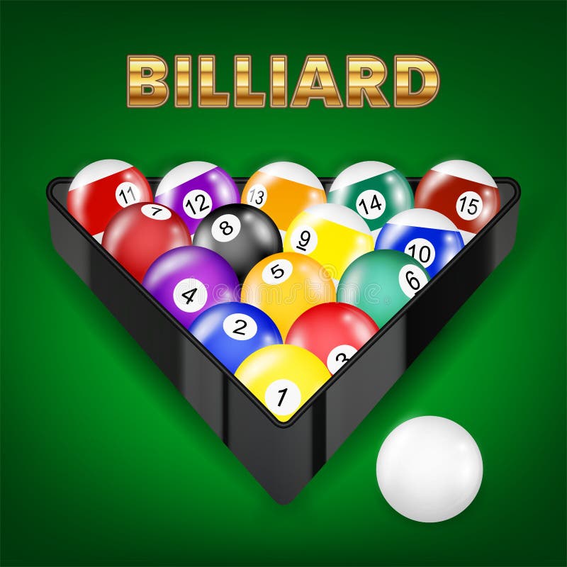 Ensemble De Toutes Les Boules De Billard Dans La Triangle Illustration ...