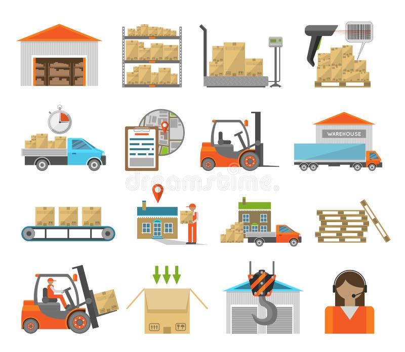 Travailleur D'entrepôt Vérifiant La Palette De Marchandises ...