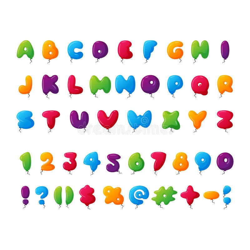 Ensemble De Vecteur D'alphabet De Ballon Illustration de Vecteur ...