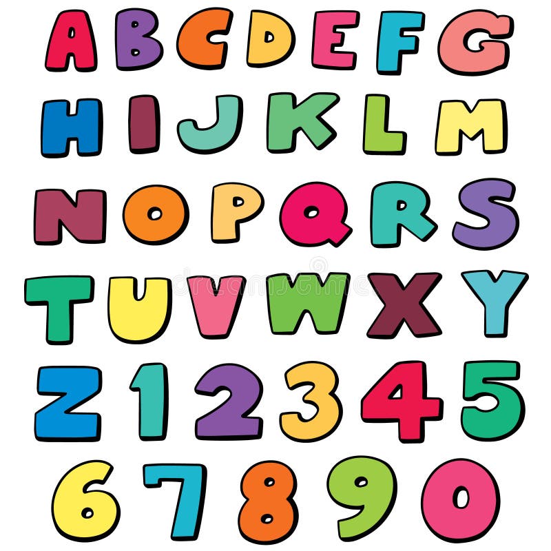 Ensemble D'alphabet De Nombre De Griffonnage Illustration Stock ...