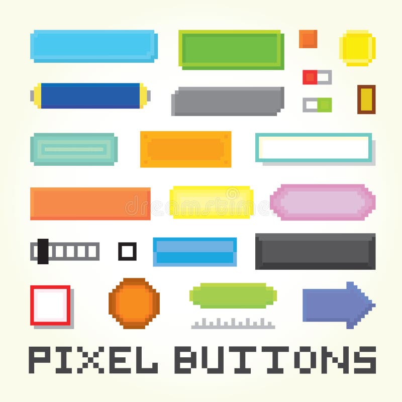 Ensemble De Vecteur De Boutons D'art De Pixel Illustration de Vecteur ...