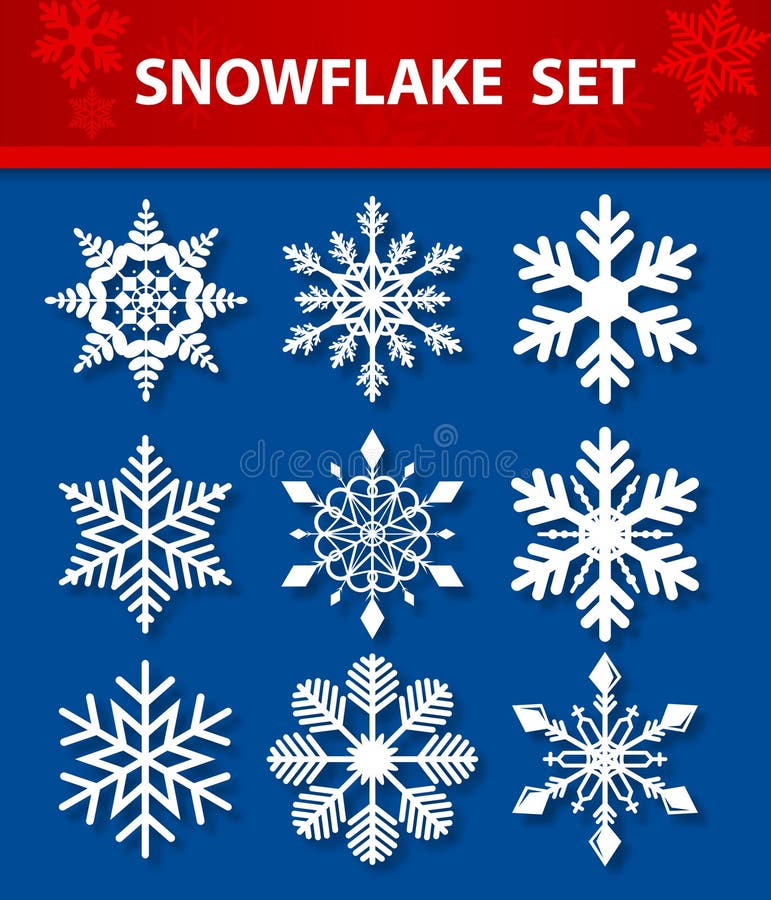 Ensemble De Vecteur De Flocon De Neige Illustration de Vecteur ...