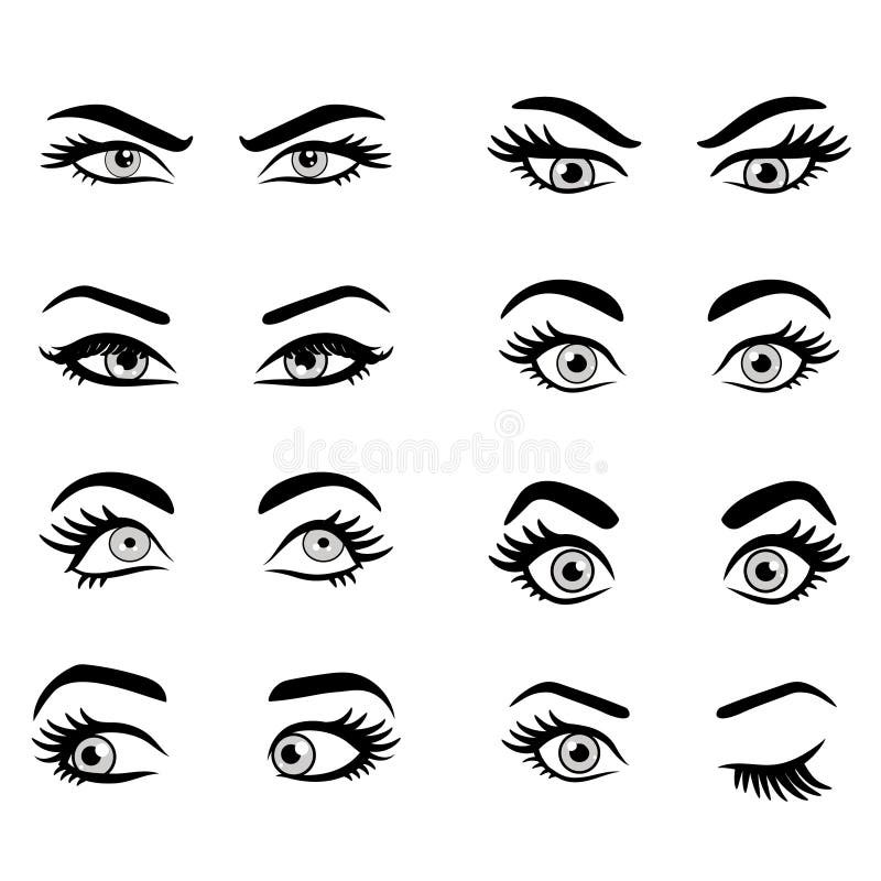 Ensemble De Yeux De Dessin Animé Illustration de Vecteur - Illustration ...
