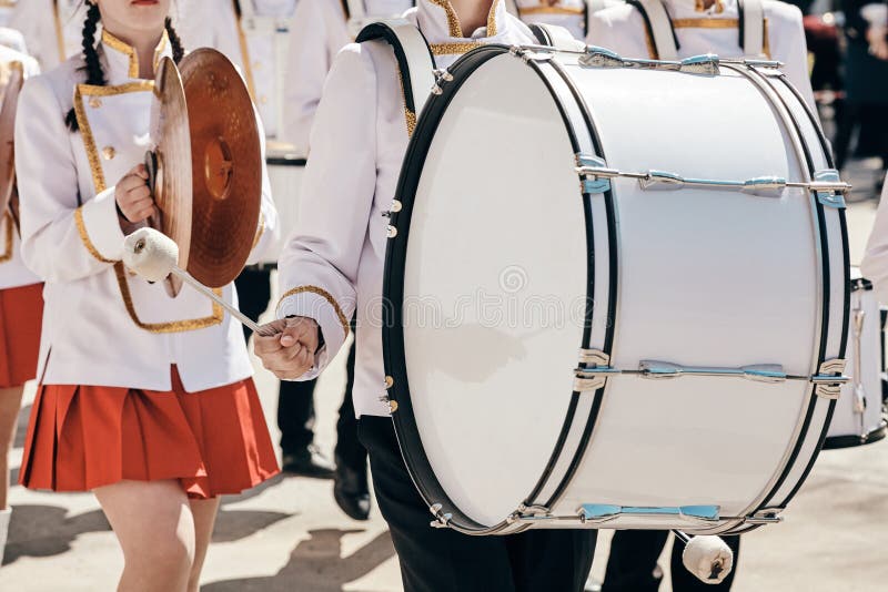 The Ensemble of Drummers in White Ceremonial Dress Stock Photo - Image ...