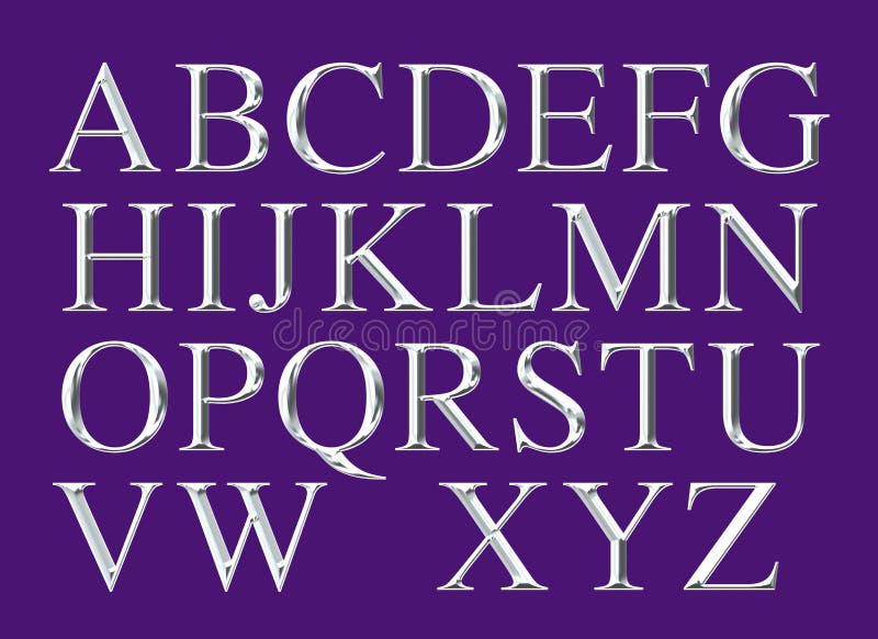 Alphabets en métal illustration stock. Illustration du typographique ...