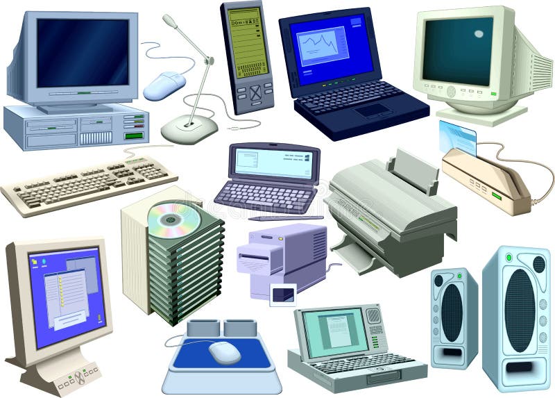 Ensemble - Accessoire D'informatique Illustration de Vecteur ...