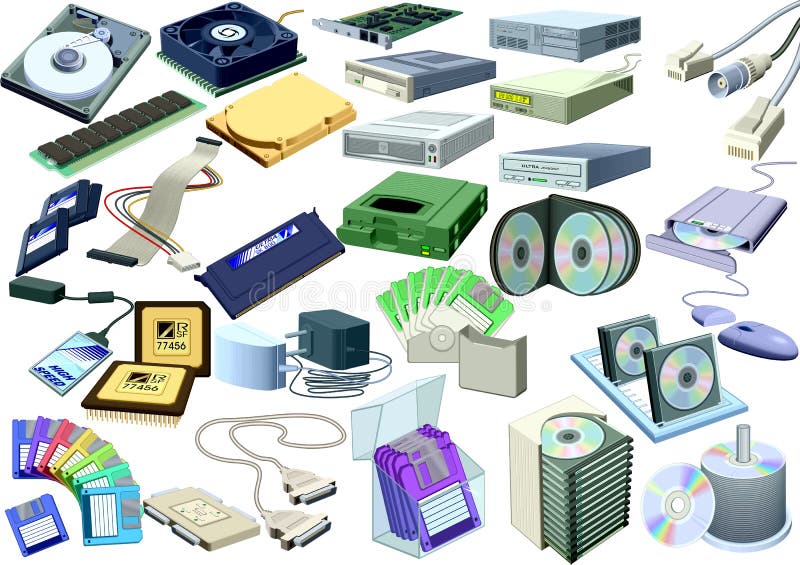 Ensemble - Accessoire D'informatique Illustration de Vecteur ...