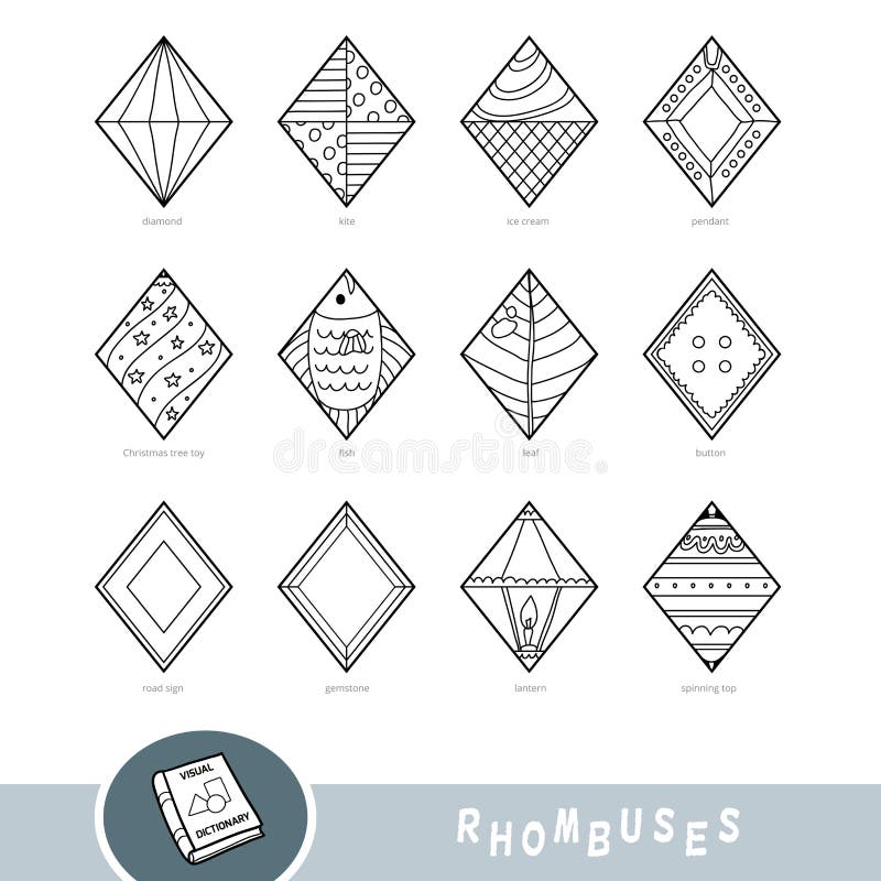 Ensemble Noir Et Blanc D'objets De Forme De Cercle Dictionnaire Visuel ...