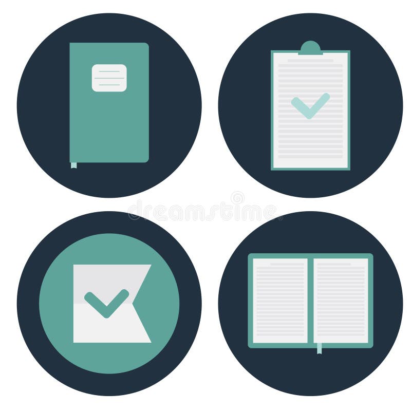 Ensemble Plat D'icône De Vecteur De Blanc De Carnet Illustration de ...