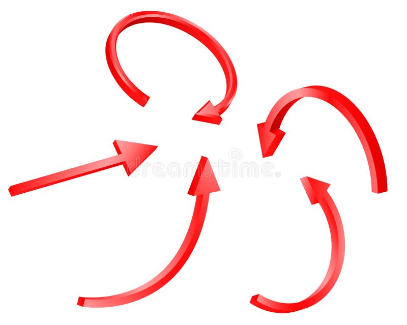Ensemble Rouge De La Flèche 3d Illustration de Vecteur - Illustration ...