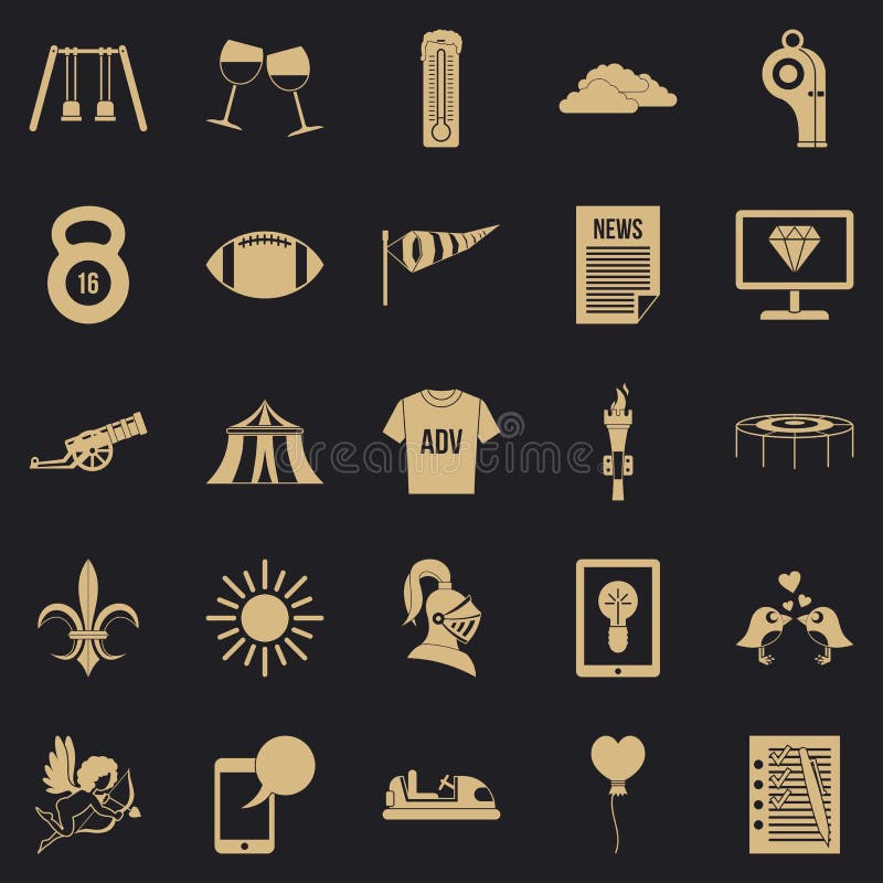 Ensign Icons Set, Simple Style Stock Vector - Illustration of cart ...