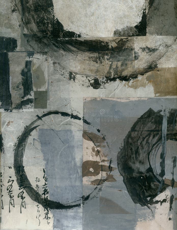 Abstract Textures Collage Painting Asian Theme Stock Photo - Image of ...