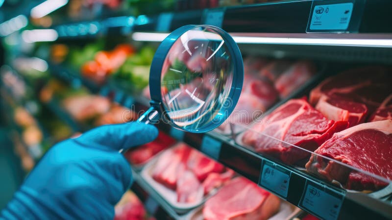 Ensuring Consumer Safety: Meat Inspection in Progress. Stock ...