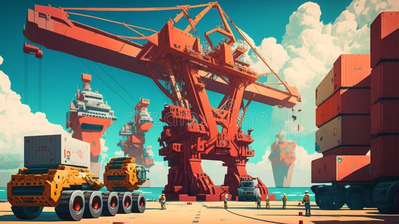 Ensuring Cyber Security in Container Ports Stock Illustration ...