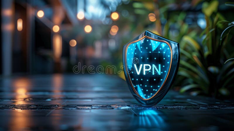 Ensuring Online Security with a Digital Shield Symbolizing VPN ...