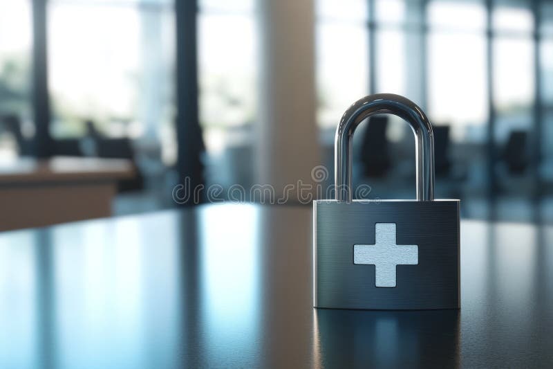 Ensuring the Security of Healthcare Data Featuring a Padlock Icon in a ...