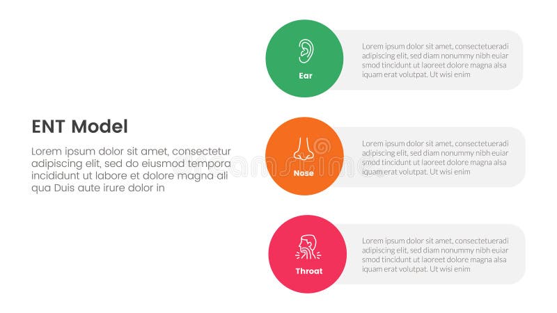 Ent Health Treatment Disease Infographic 3 Point Stage Template with ...