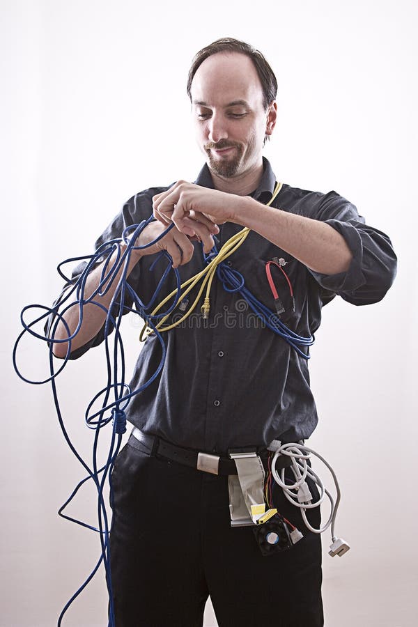 Entangle technician stock image. Image of clothing, finger - 10377023