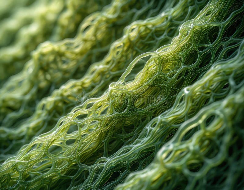 Entangled Cellular Structure of Algae in Macro, Showing Natural Green ...
