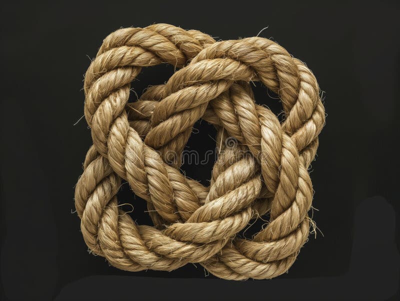 Entangled Hemp Rope Knot stock image. Image of navy - 315747493