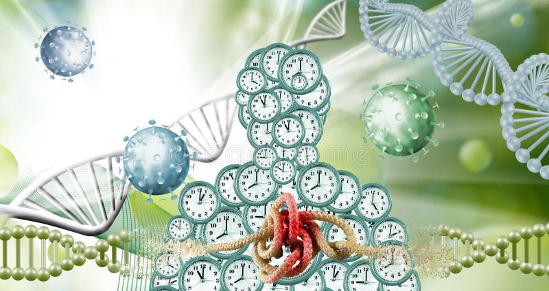 The Entangled Time of Viral Evolution and DNA Stock Illustration ...