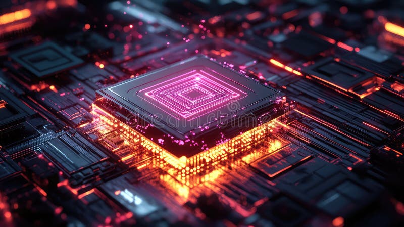 Entanglement Fading Quantum Processor Stock Illustration - Illustration of algorithm, fading ...