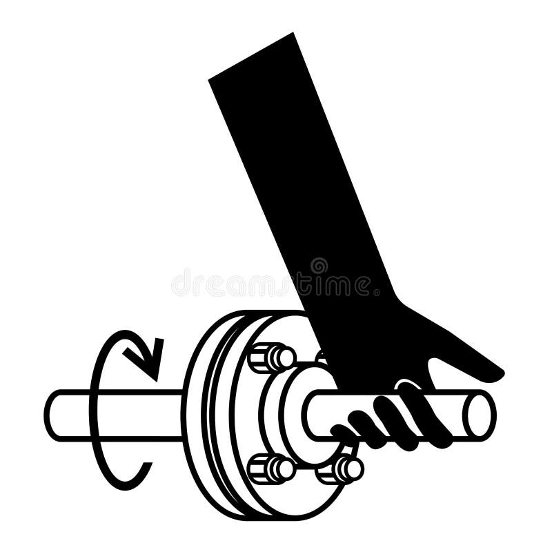 Entanglement of Hand Rotating Shaft Symbol Sign Isolate on White ...