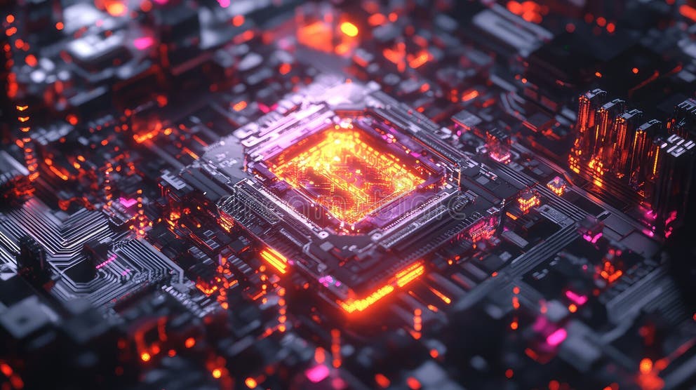 Entanglement Looping Quantum Processor Stock Illustration ...