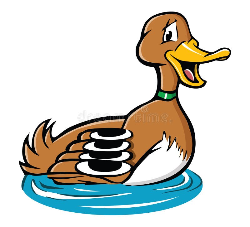 Ente auf einem Teich vektor abbildung. Illustration von jahreszeit ...