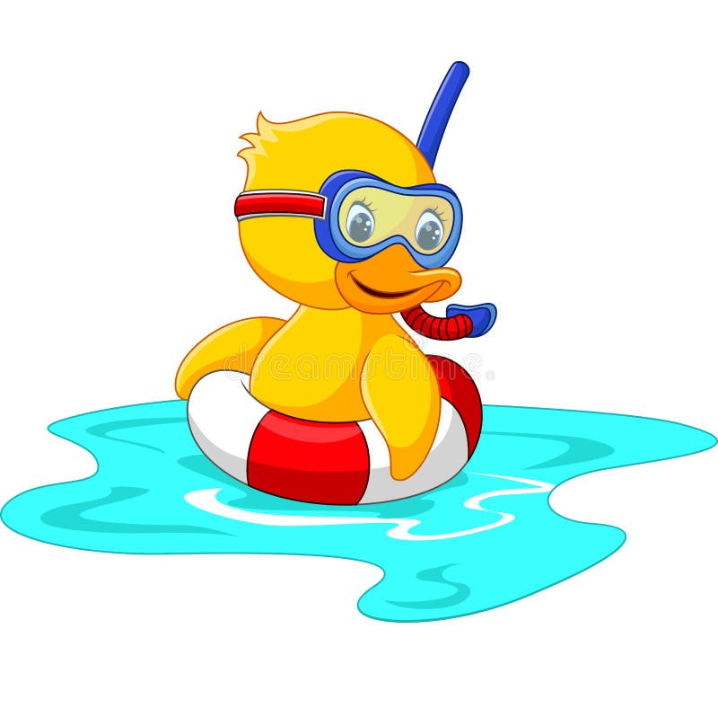 Lustige Ente Schwimmen Clipart