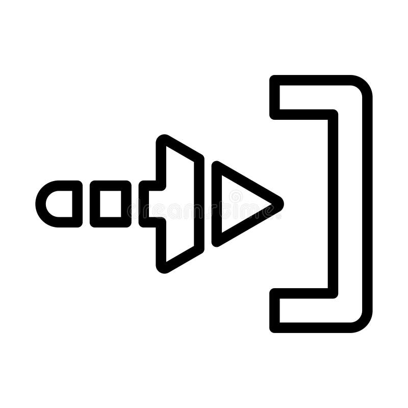 Enter Arrow Simple Line Vector Stock Vector - Illustration of internet ...