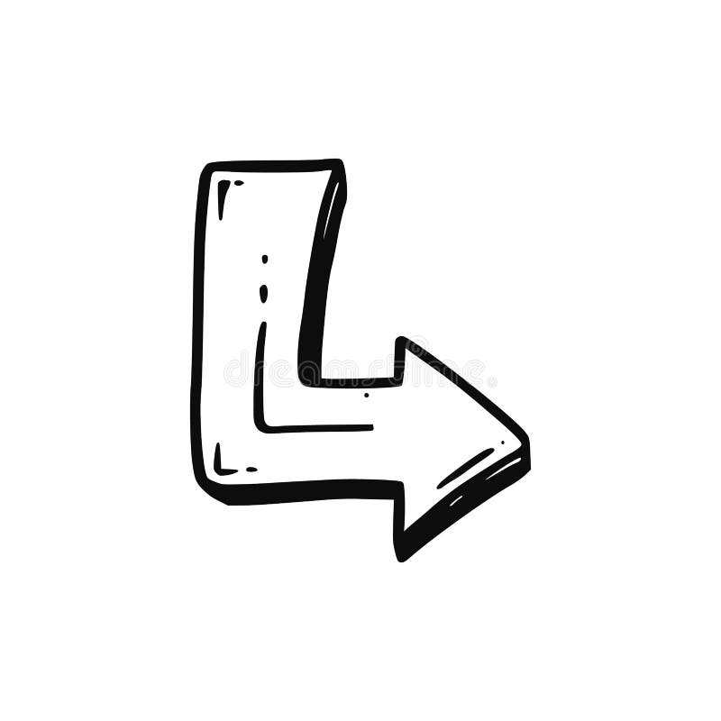 Enter Arrow Key Hand Drawn Doodle Element. Sketch Line Stock Vector ...