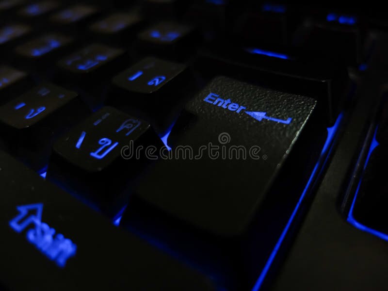 Enter button stock image. Image of computer, blue, press - 52142375