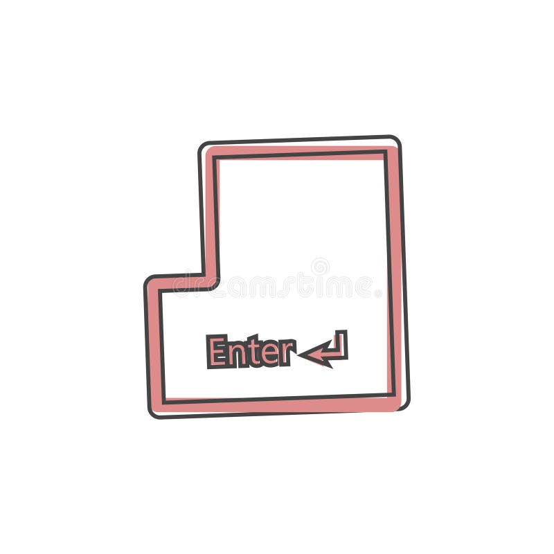 Enter Button Icon Cartoon Style on White Isolated Background Stock ...
