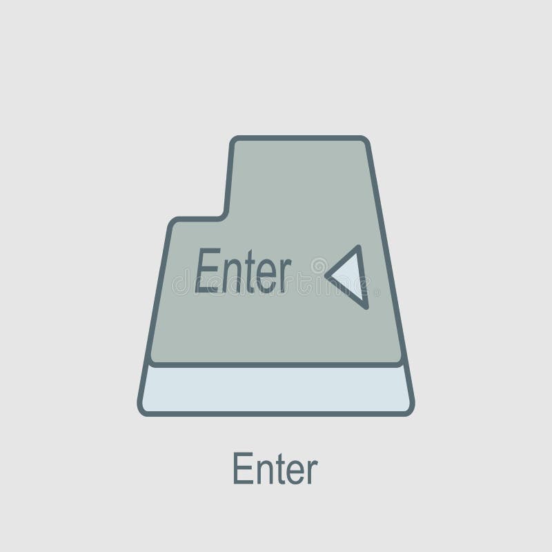 Enter Button Icon. Element of Computer Parts with Name Icon for Mobile ...