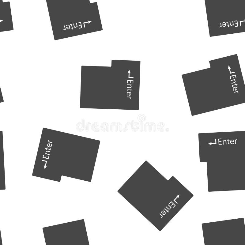 Enter Button Icon Seamless Pattern on a White Background. Layers ...