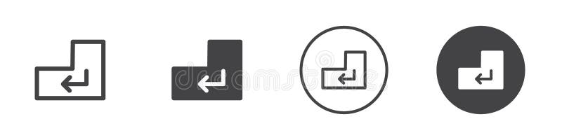 Enter Button Icon Vector Logo Outline Stock Vector - Illustration of ...